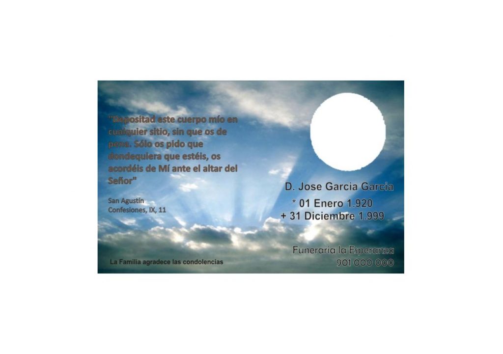 TARJETAS RECORDATORIO FUNERARIO IMPRESAS - Comercial Cauca